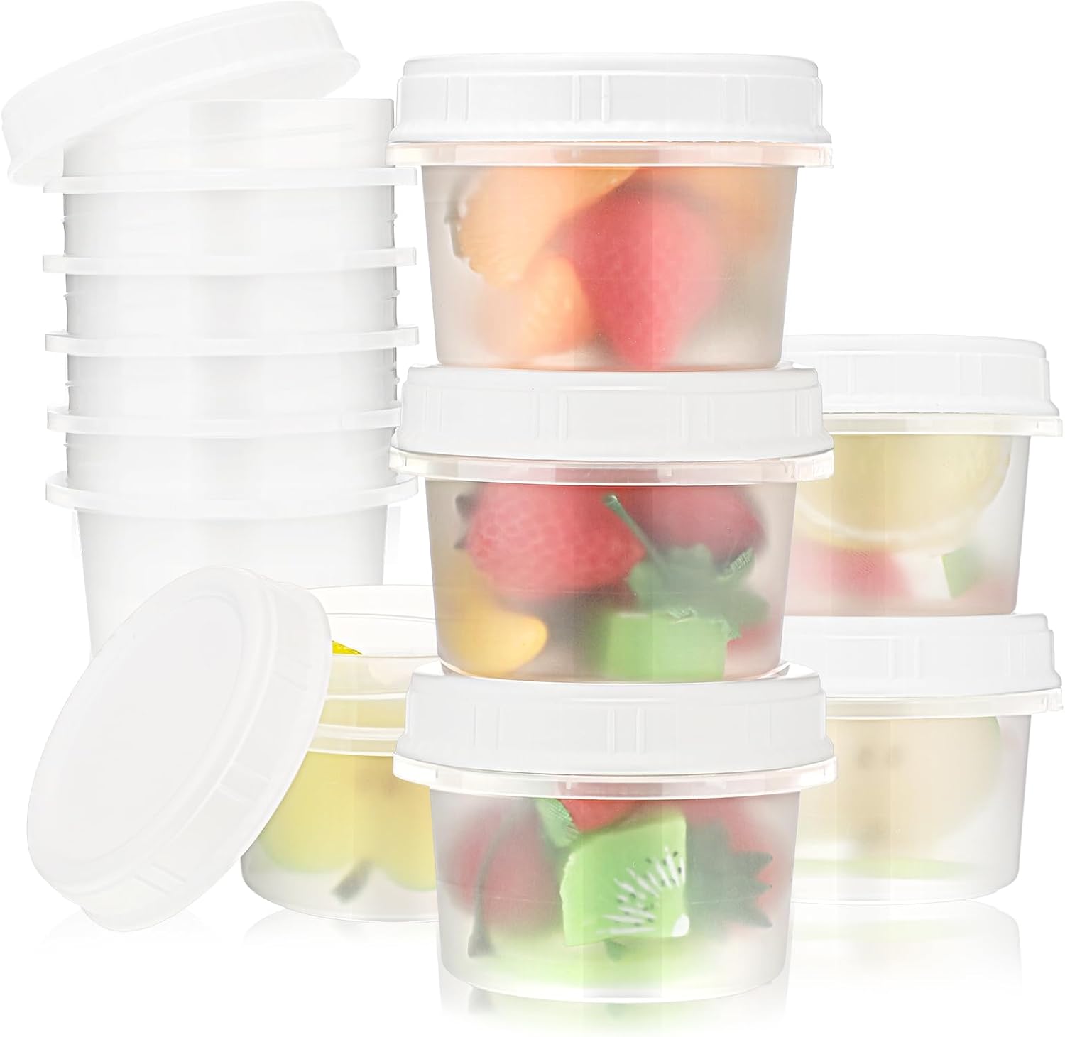 Amazon.com: Baderke 36 Pack Freezer Jars Reusable Food Containers with ...
