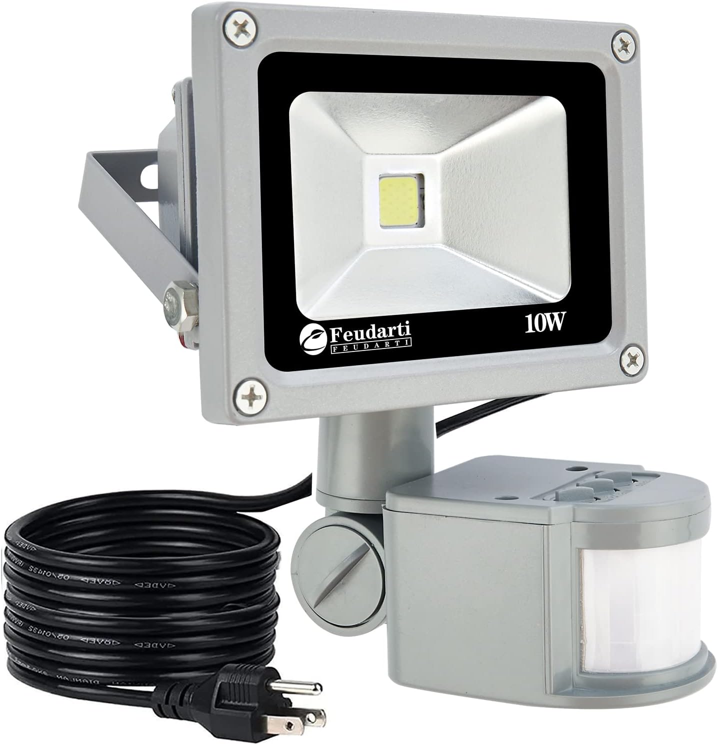 10W outdoor LED 6500k daylight motion sensor floodlight plug-in with ...