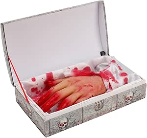 Amazon.com: belupai Scary Bloody Hand in Gift Box,Plastic Lifelike ...