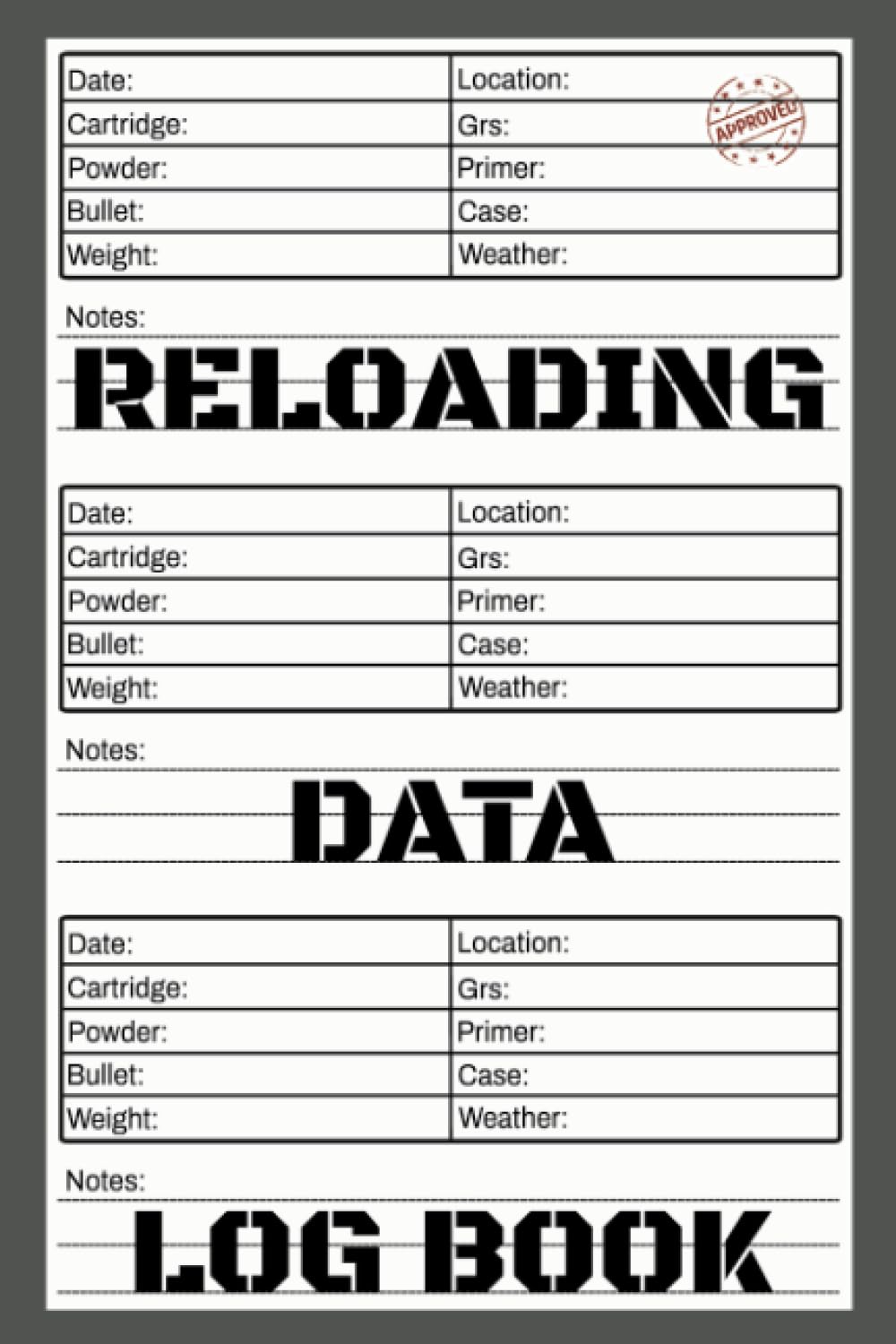 Reloading Data Log Book: Hand Reloading Data Log Sheets To Track ...