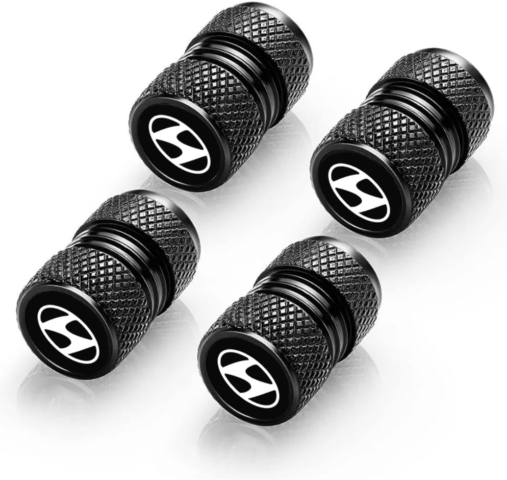 Greenworld Premium Black Metal Car Tyre Valve Caps Featuring Car Logo ...