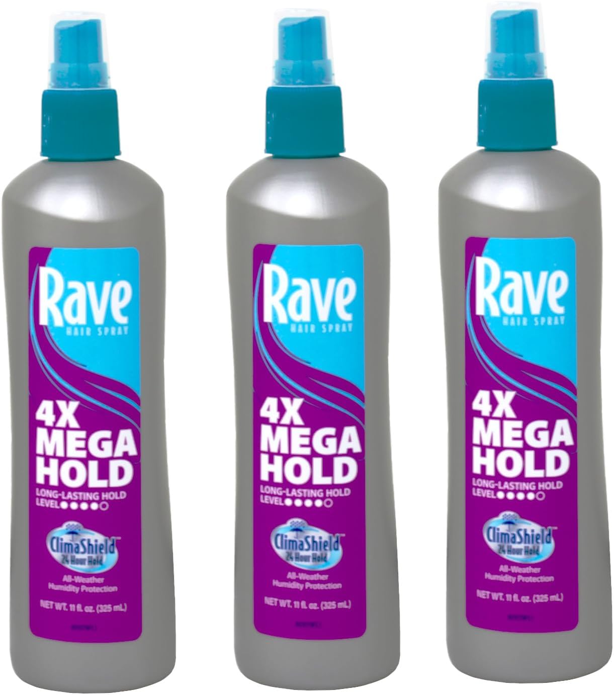 Amazon.com : rave 4X Mega Unscented Aerosol Hairspray - Hair Spray for ...
