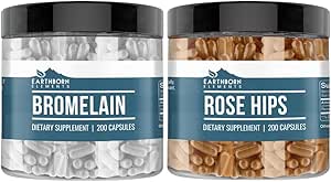 Amazon.com: Earthborn Elements Rose HIPS & Bromelain Capsule Bundle (200 Capsules Each), Pure ...