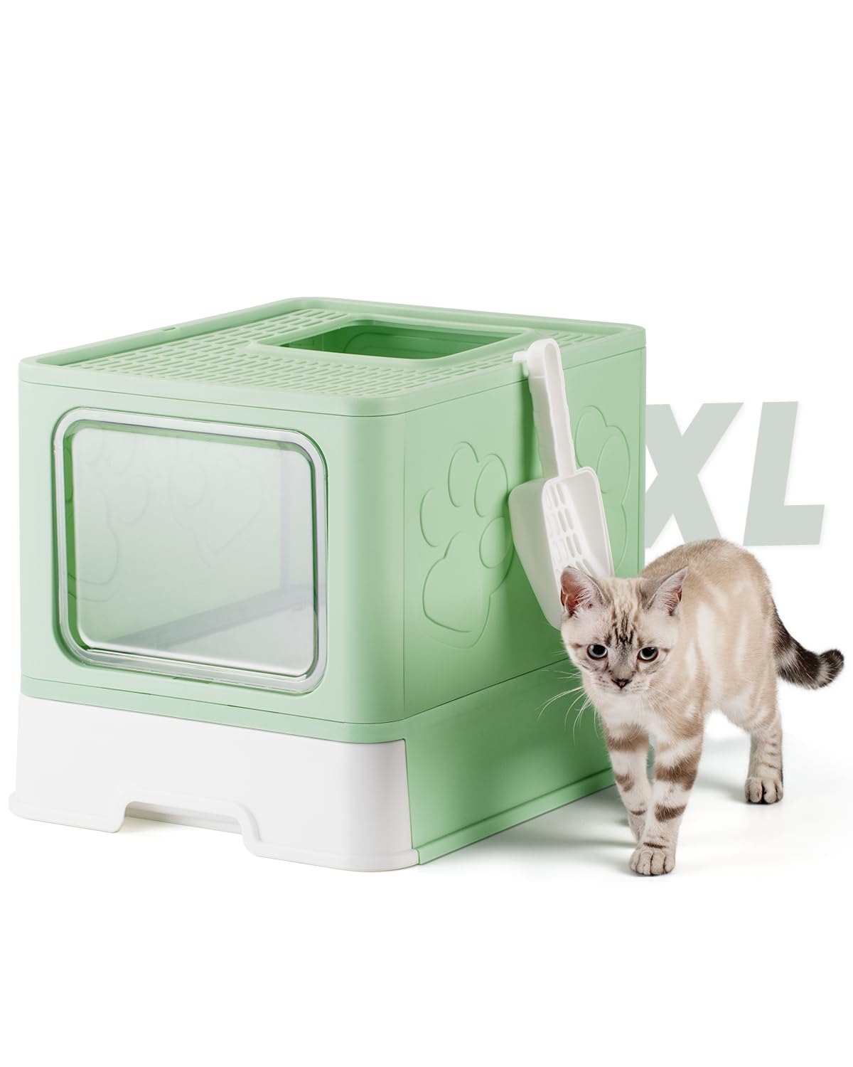 Amazon.com: Qualasision Enclosed Litter Box with Lid, X-Large Foldable ...