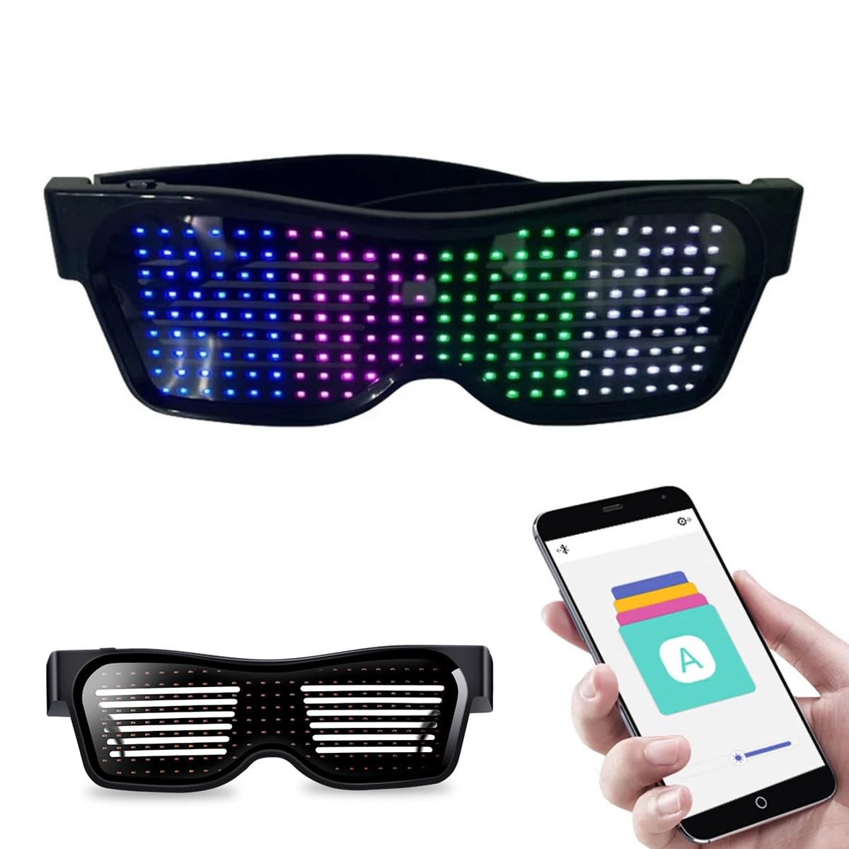 Enzemit CUSTOMIZABLE BLUETOOTH LED GLASSES