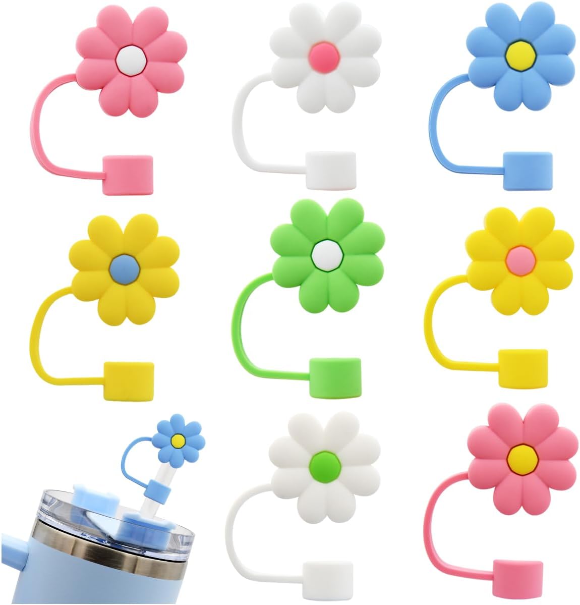 Amazon.com: Straw Cover Cap for Stanley Cup,Silicone Straw Topper 10 mm ...