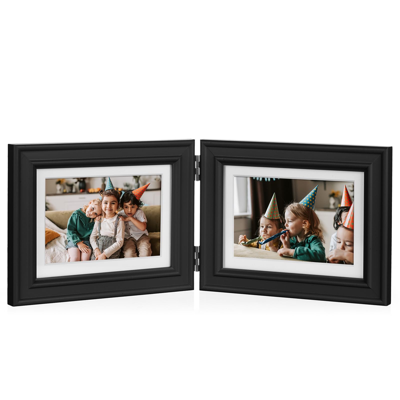Amazon.com - Tamolus 5x7 Double Horizontal Hinged Wood Picture Frame ...