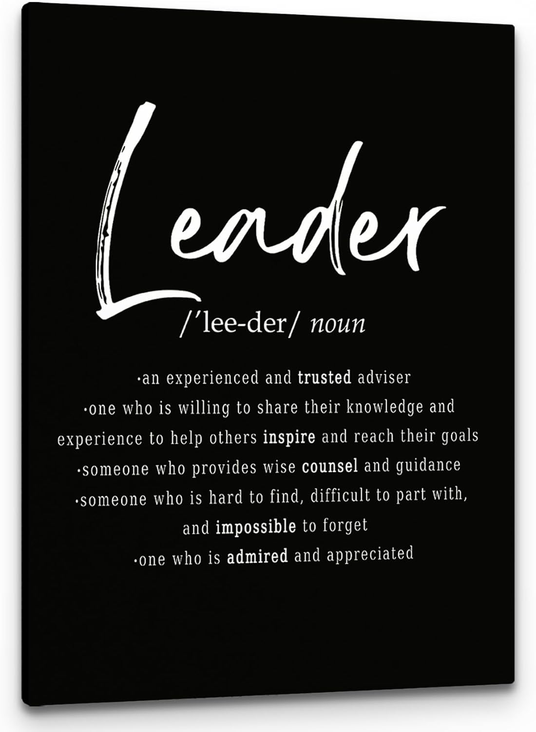 Amazon.com: PHAMTE Leader Motivational Wall Art, Leadership Gifts ...