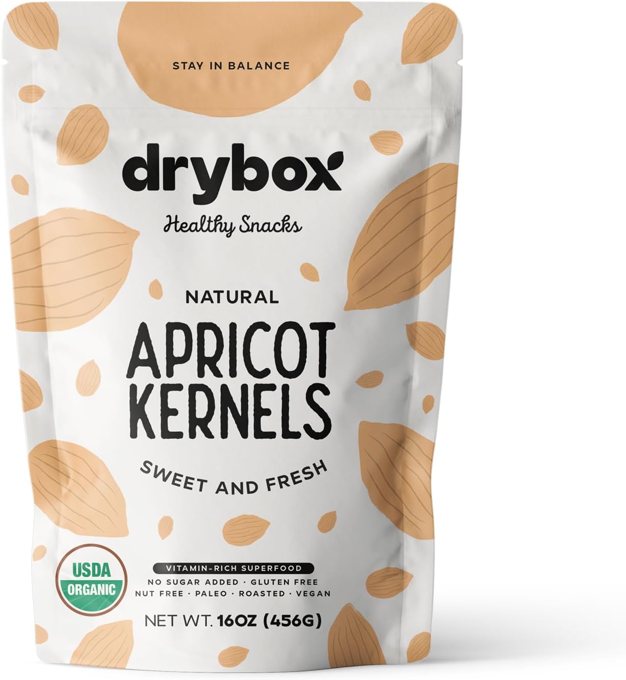 Amazon.com : Drybox Sweet Apricot Kernels Seeds Raw Natural Organic ...