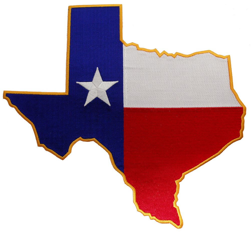 Amazon.com: Large Texas Shape Flag Embroidered Patch Lone Star State ...