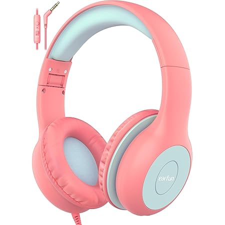 Amazon.com: EarFun Kids Headphones Wired with Microphone, 85/94dB ...