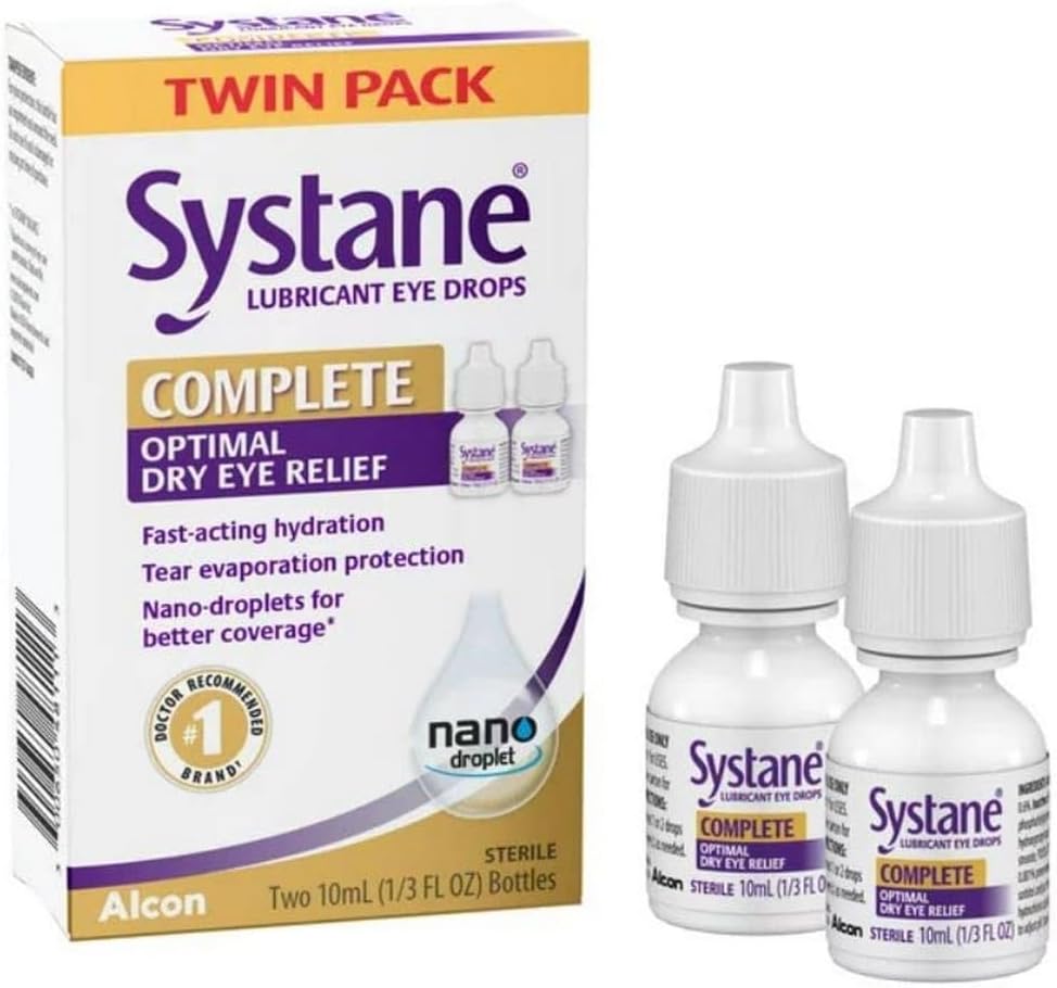 Amazon.com: Systane Complete Lubricant Eye Drops, 0.34 Fl Oz, Twin Pack ...