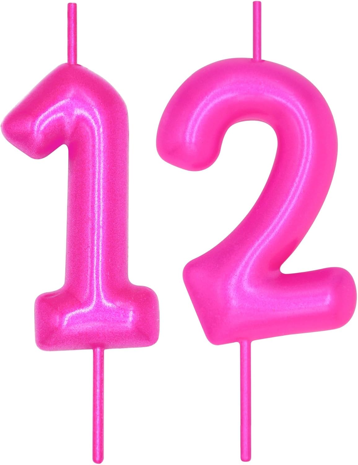 Amazon.com: DERVENTA Number Candle Pink 2.36 inch Party Celebration ...