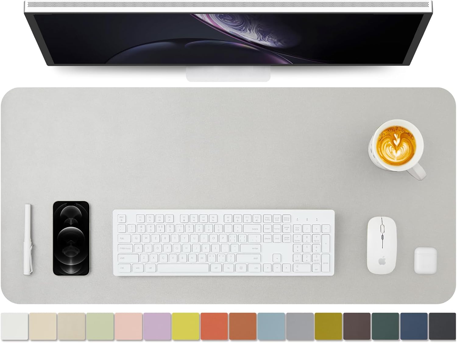 Amazon.com : Leather Desk Mat - Non-Slip PU Desk Pad for Office and ...