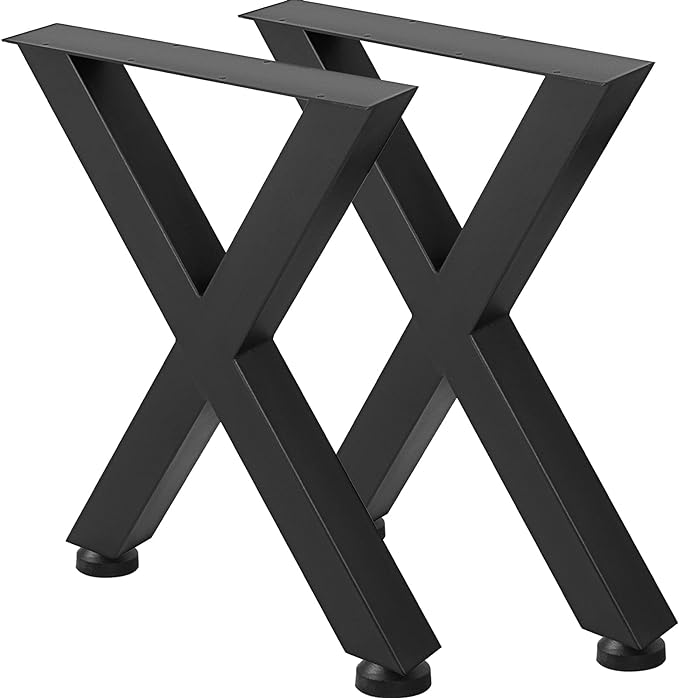 VEVOR Set of 2 Steel Table Legs, 28”Height 24”Wide Dining Table Legs ...