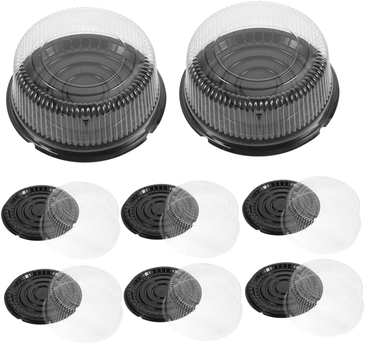 Amazon.com: Kichvoe 20pcs Round Reusable Plastic Cake Boxes with Dome Lids Bakery Containers for ...