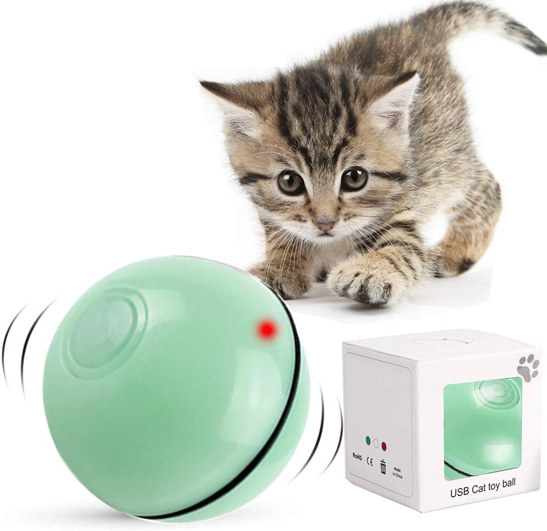 DIWUJI Cat Toys Ball Interactive Automatic Self Rotating Rolling Balls ...