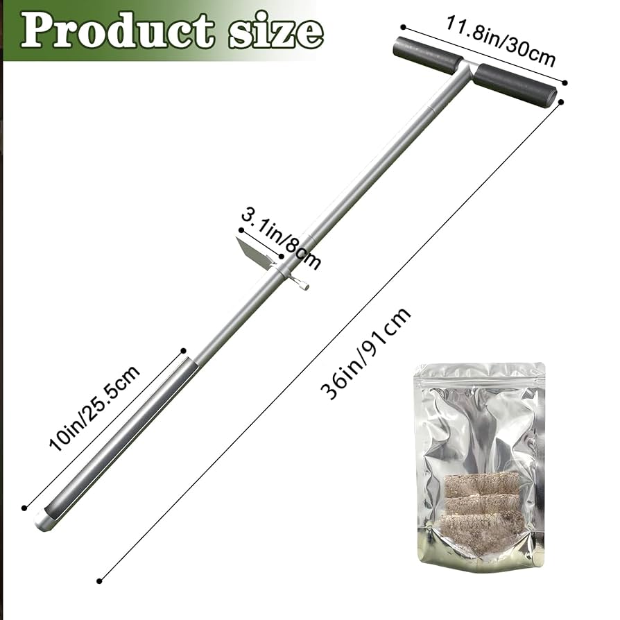 Garden Lime 36" Stainless Steel Soil Sampler - Core Probe With Foot ...