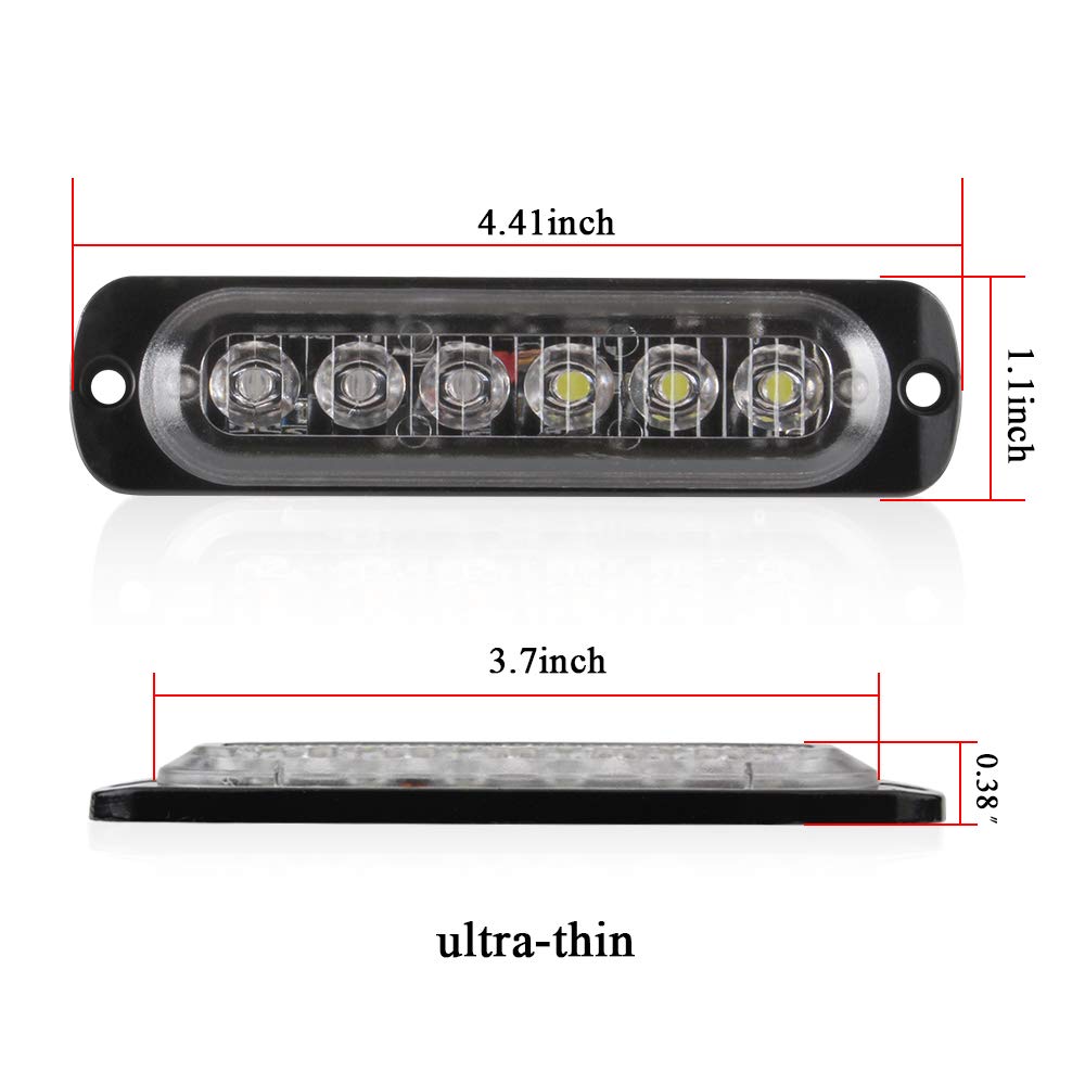 Snapklik.com : 4Pcs 6LED Red&White Led Light Head Emergency Beacon ...