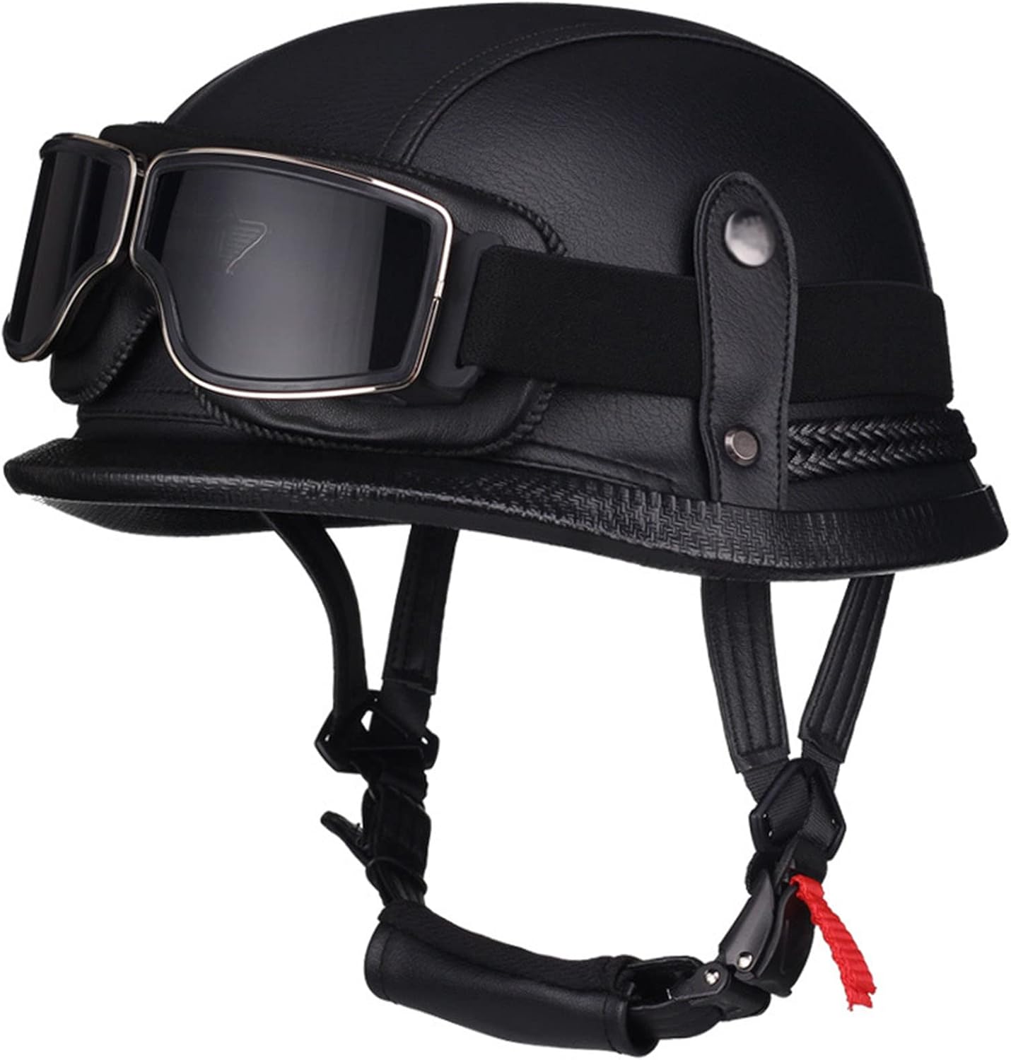 Amazon.com: German Style Retro Helmet,with Goggles,Quick Release Buckle ...