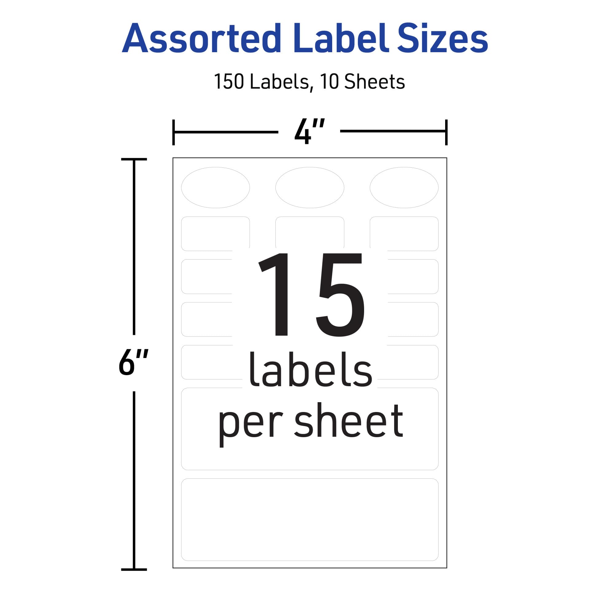 Snapklik.com : Avery No-Iron Fabric Labels, Assorted Shapes And Sizes ...