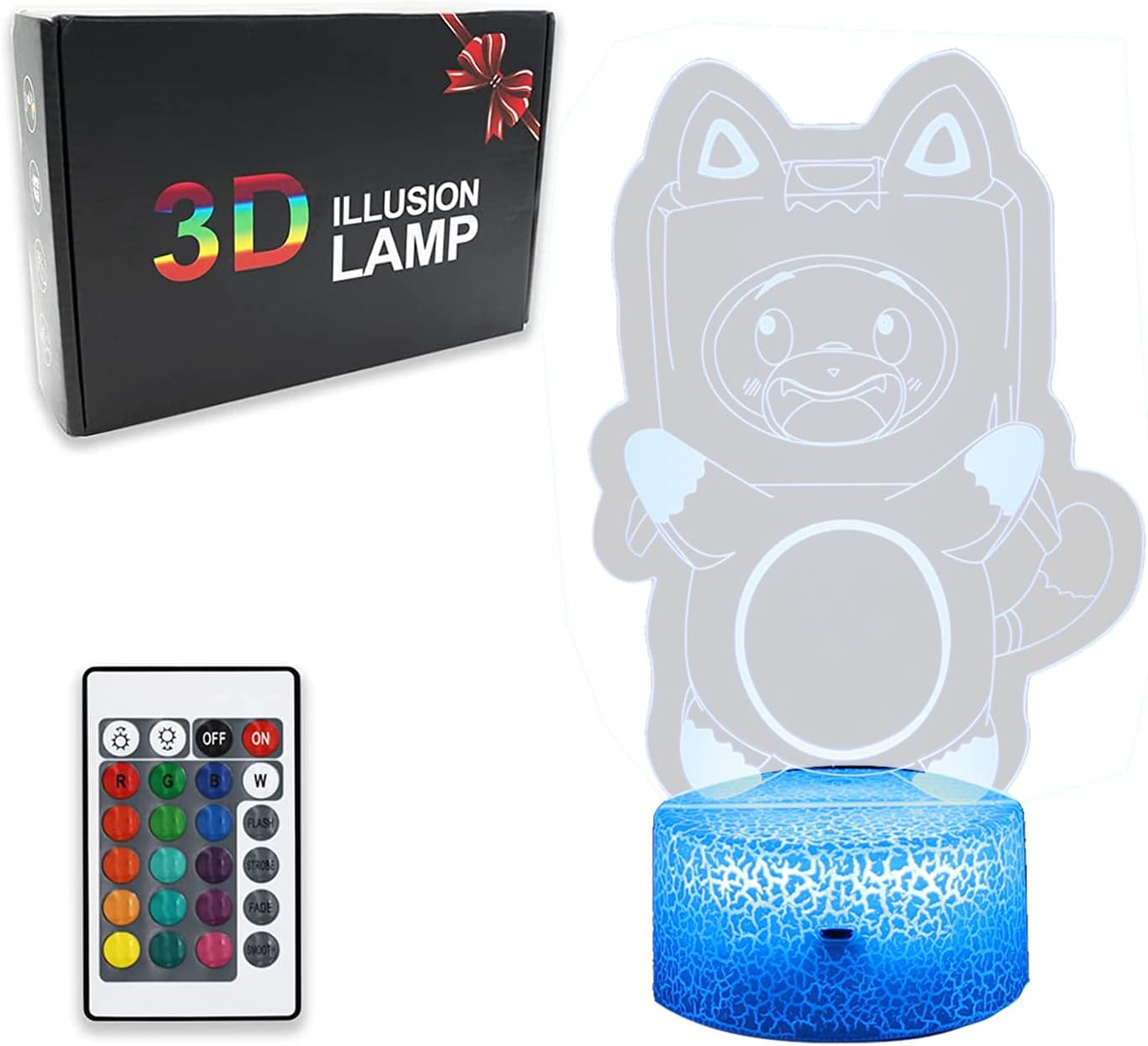 Wontocheer Foxy Night Lights, 3D Illusion 16 Colors Table Lamp with ...