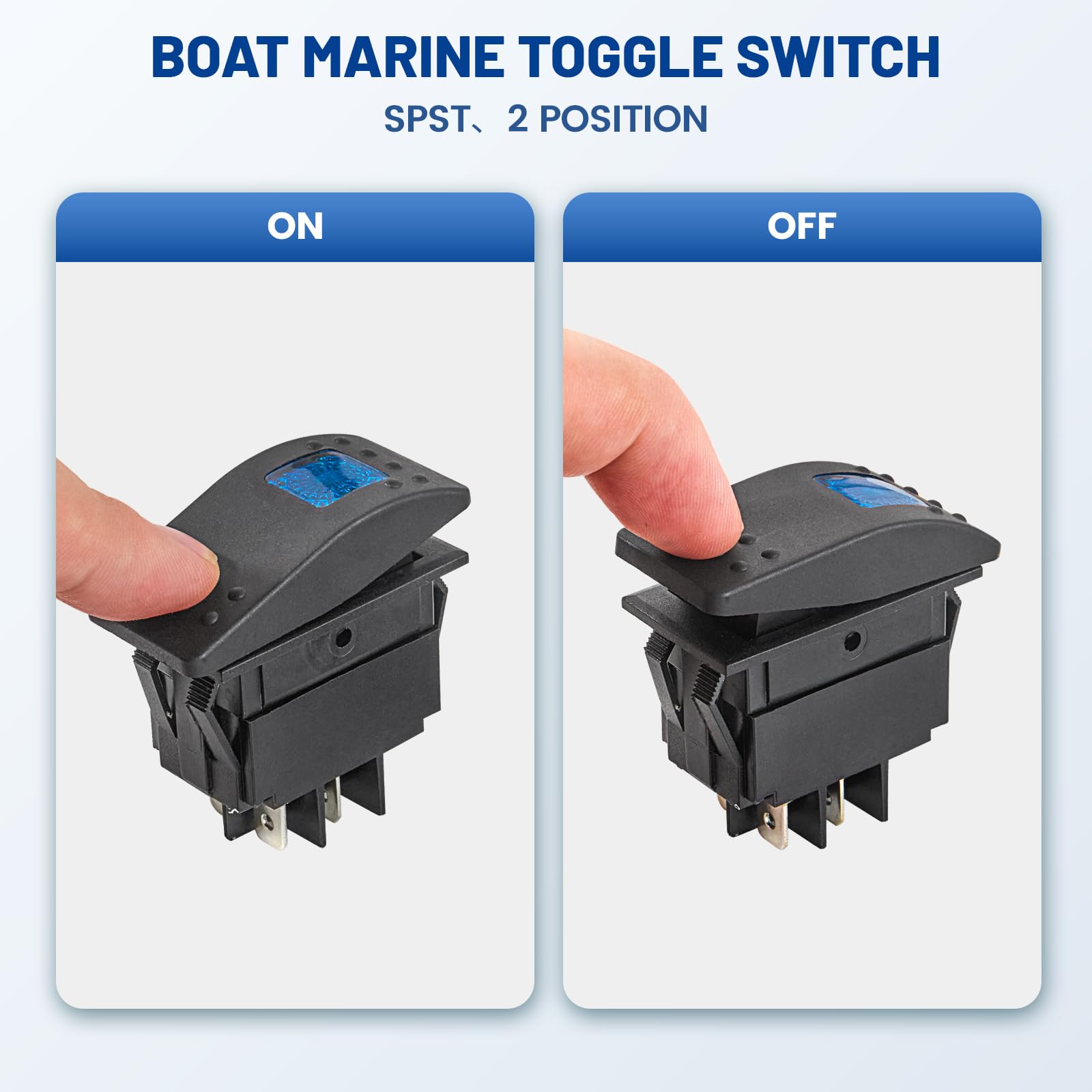 Snapklik.com : Anina 6PCS Rocker Switches 4Pin SPST 20A/12V 10A/24V ON ...