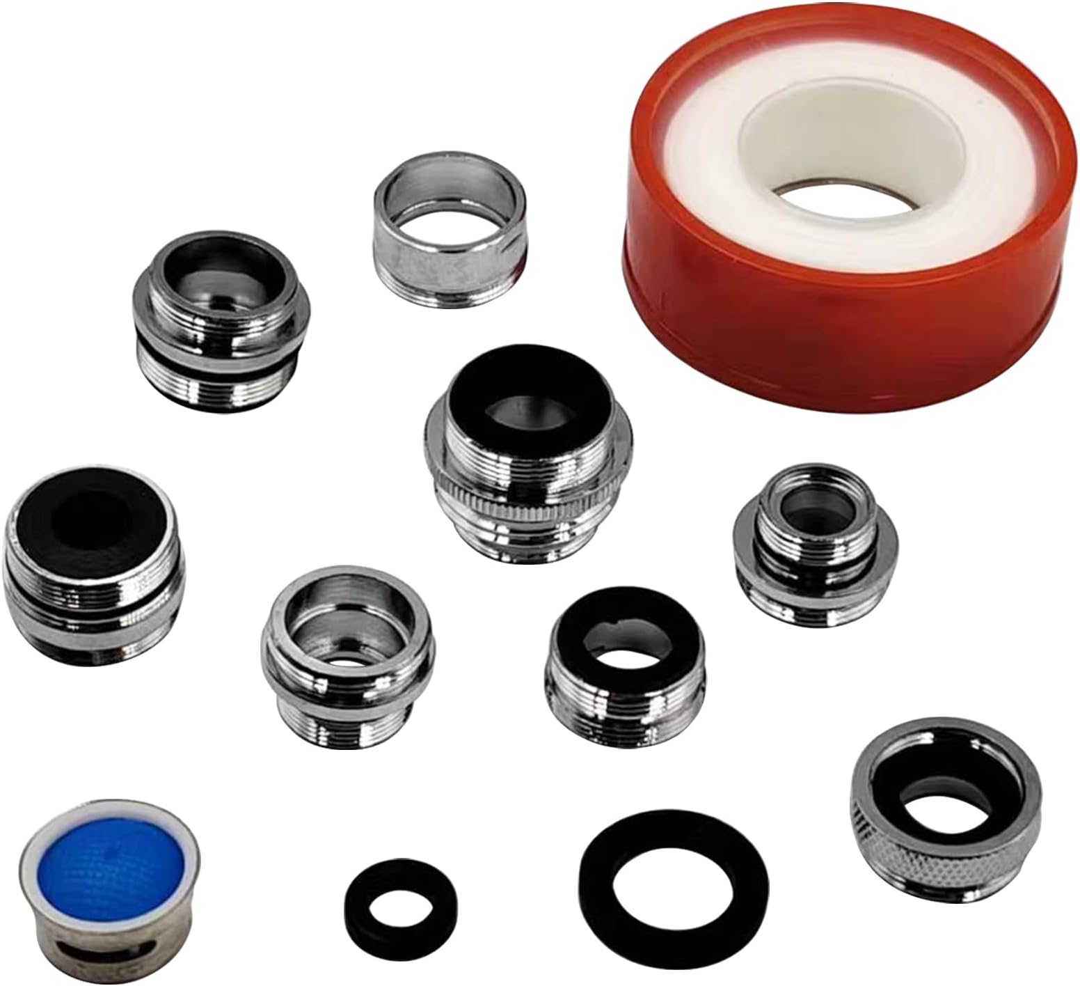 Aginkgo 9PCS Faucet Adapter Kit Brass Aerator Adapter Set Male Female ...
