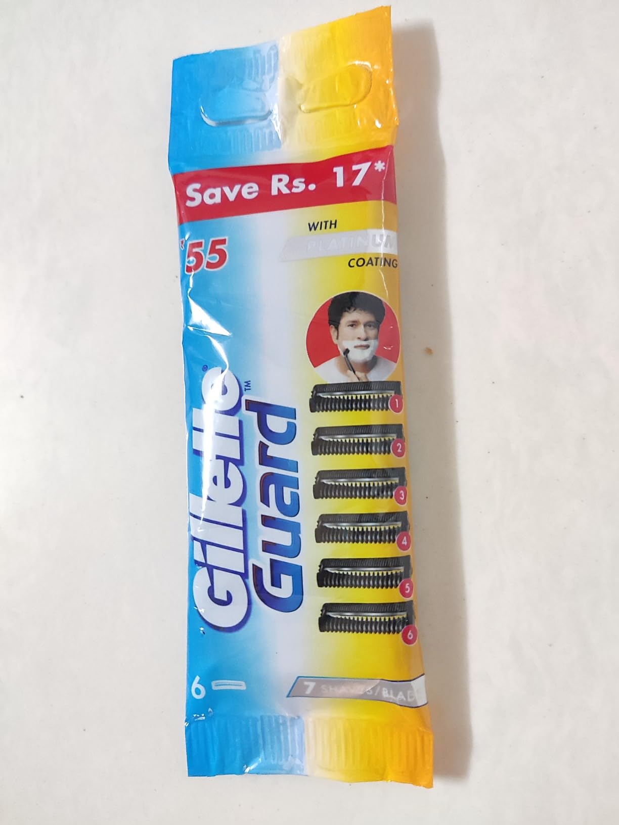 Buy Gillette Guard Manual Shaving Razor Blades - 6 Cartridges, Men ...