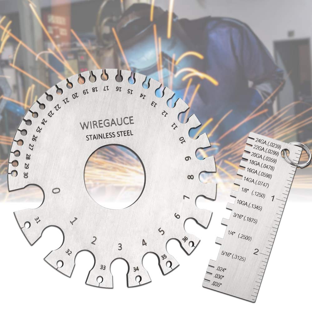 Buy EMAGEREN 2 Pcs Sheet Metal Gauge Stainless Steel Welding Gage Wire ...