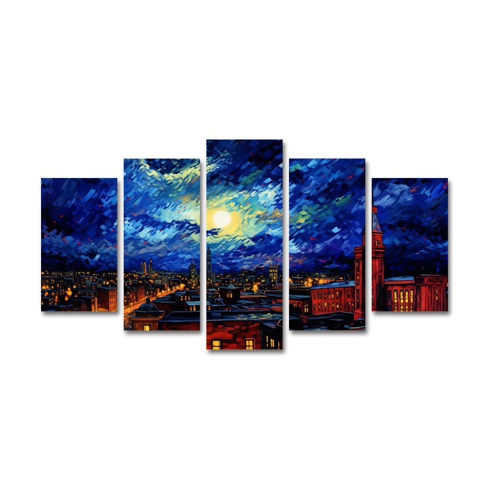 Amazon.com: Custom Canvas Prints 5 Piece Multi Panel Modern Wall Art ...