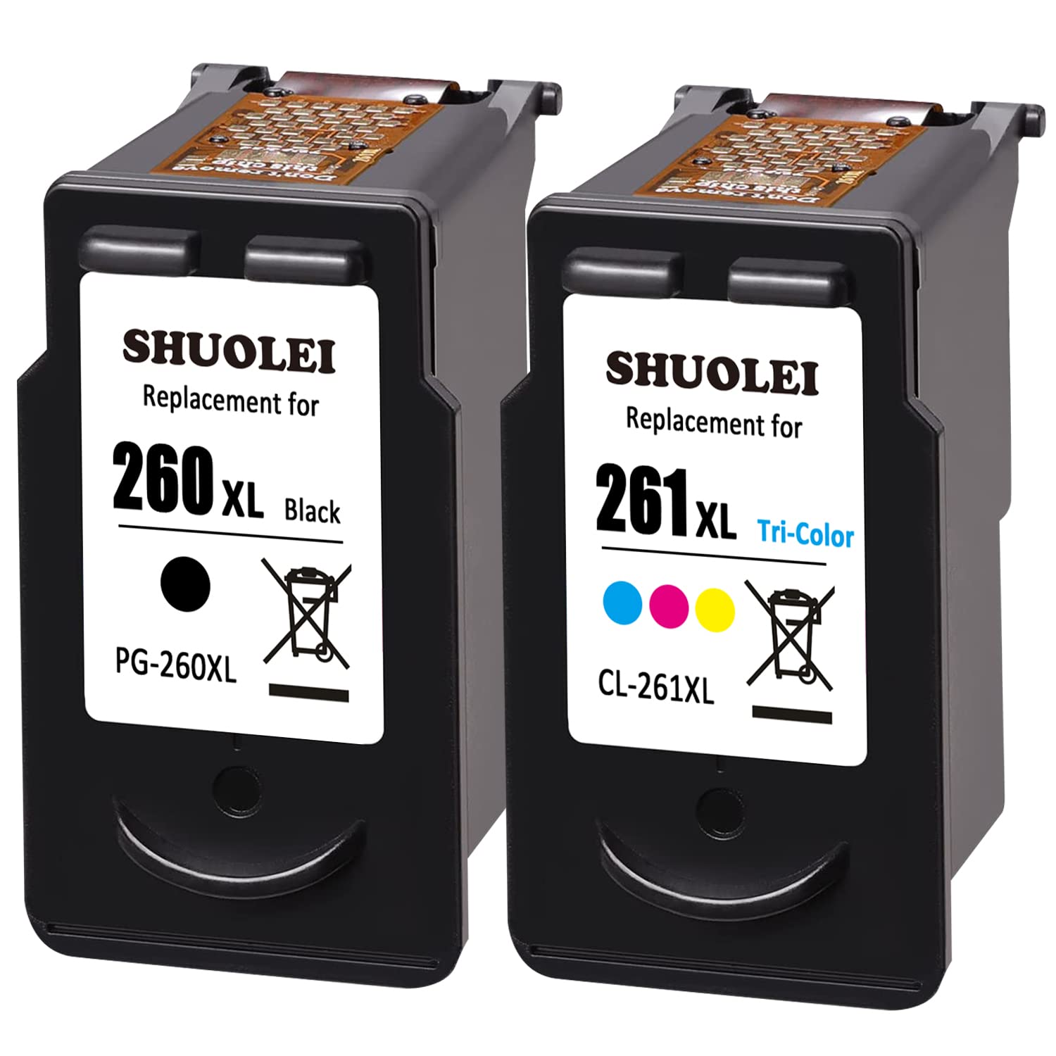 Amazon.com: SHUOLEI PG-260XL CL-261XL Ink Cartridges Compatible for ...