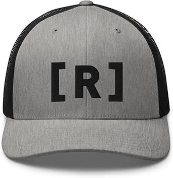 POPLAZA | Resident Hat (Embroidered Trucker Cap) Letter R Hat Heather ...