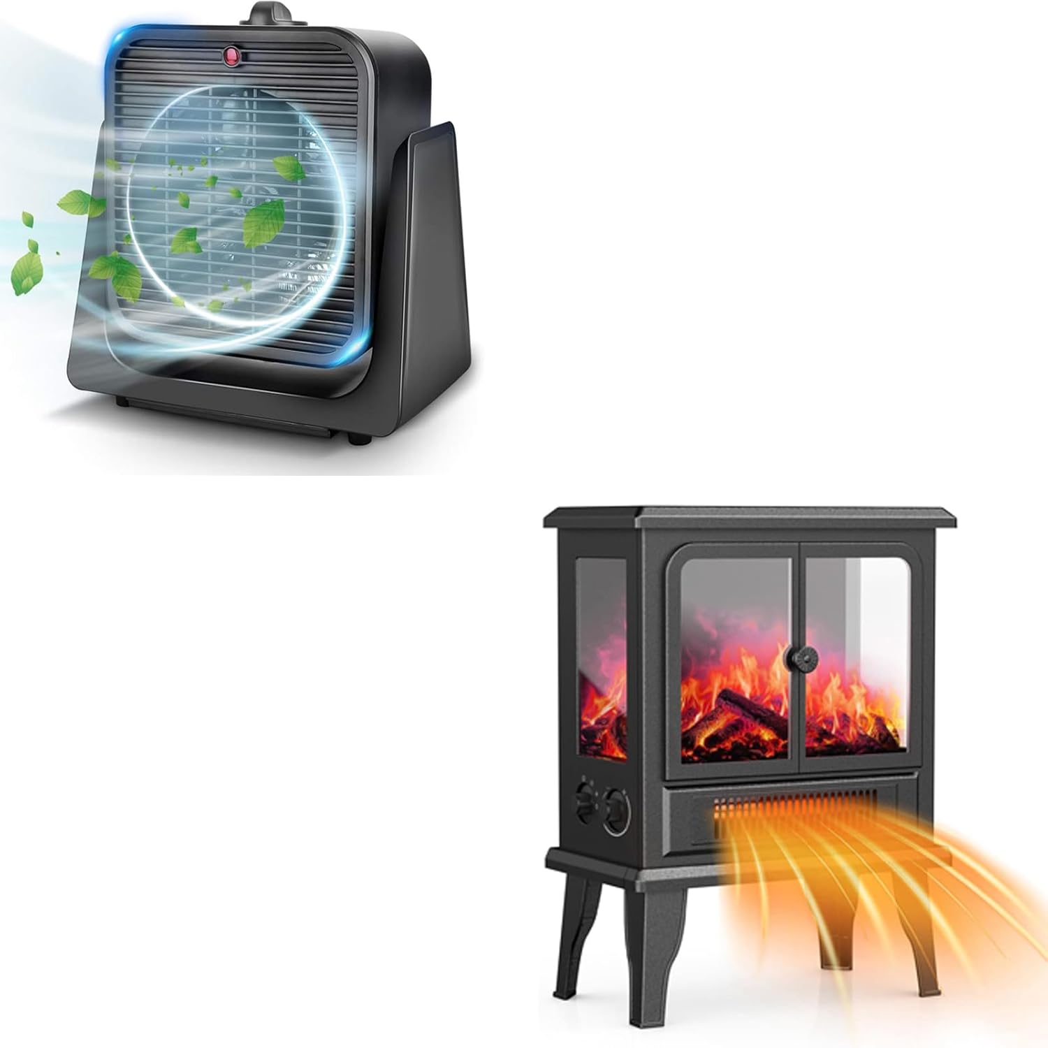 Amazon.com: Electric Fireplace Heater and Heater Fan Combo : Home & Kitchen