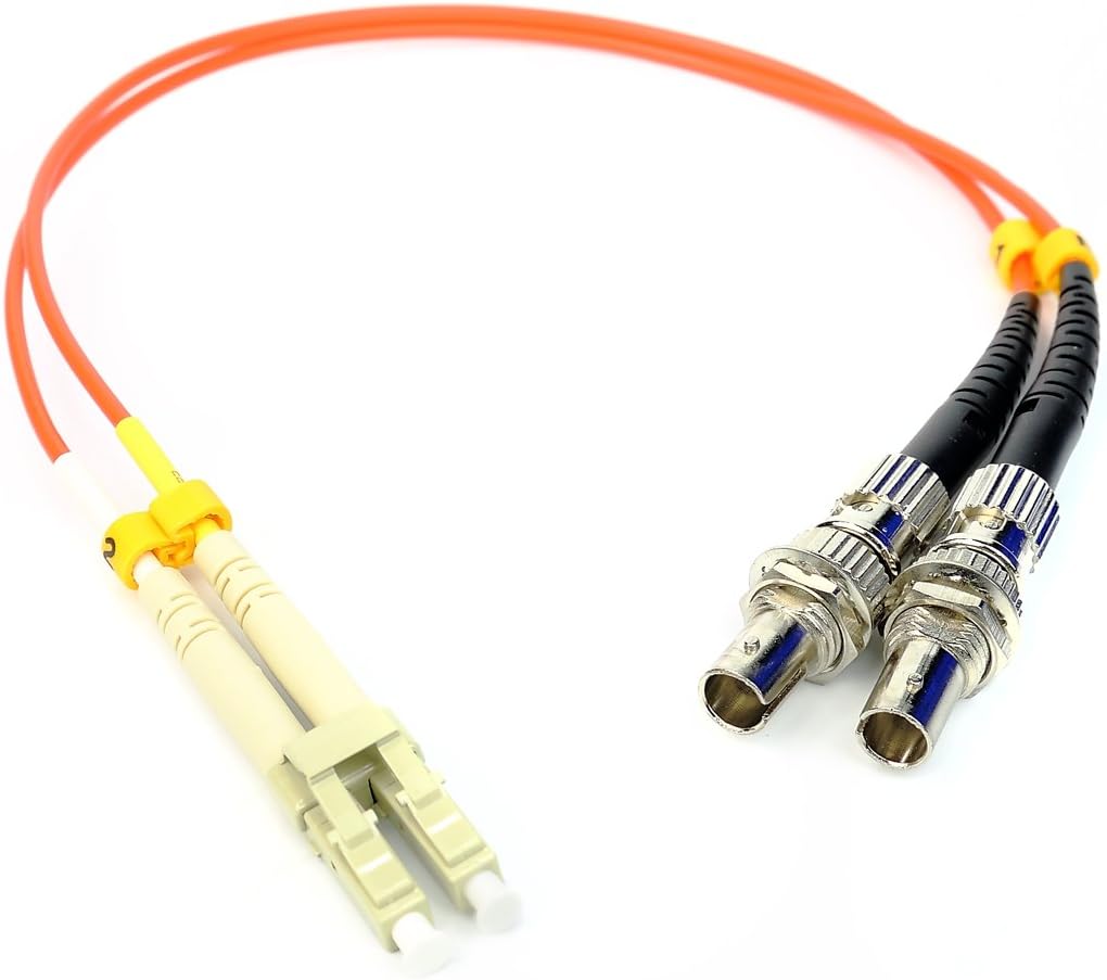 1ft Fiber Optic Adapter Cable LC (Male) to ST (Female) Multimode 62.5 ...