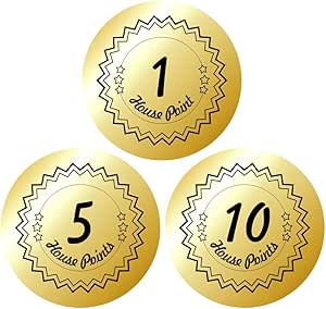 Amazon.com: School Stickers Mini Metallic Gold Mixed House Point Stickers