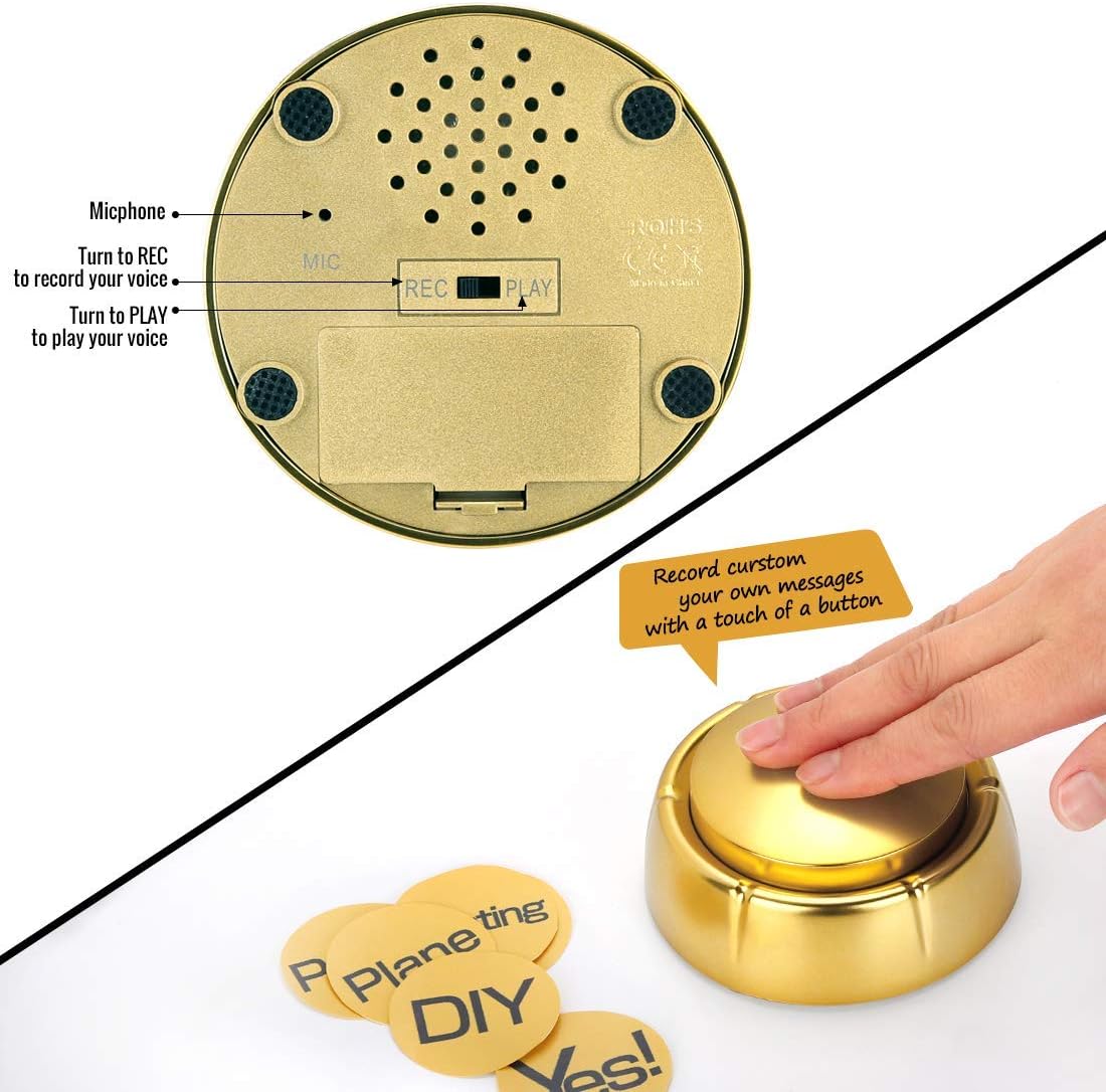 Buy Easy Button Voice Recorder Button Recordable Talking Button Custom Office Desk Gag Gift 30 ...