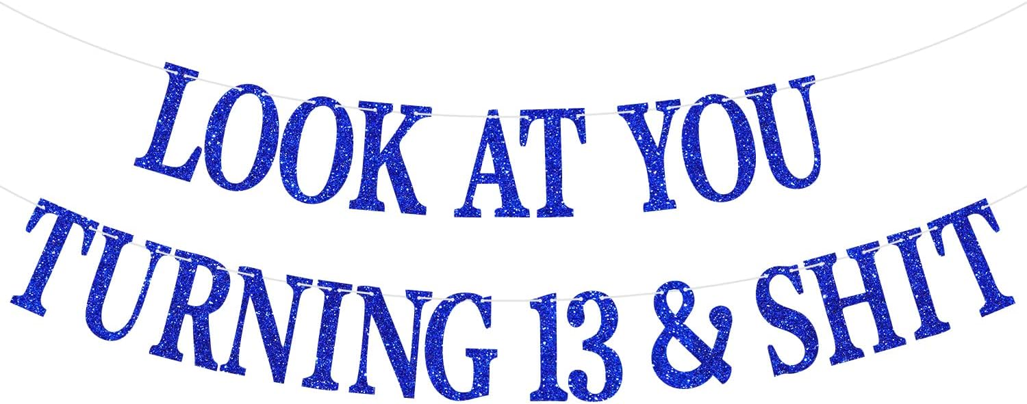 Amazon.com: Happy 13th Birthday Banner, Official Teenager 13, Level 13 ...