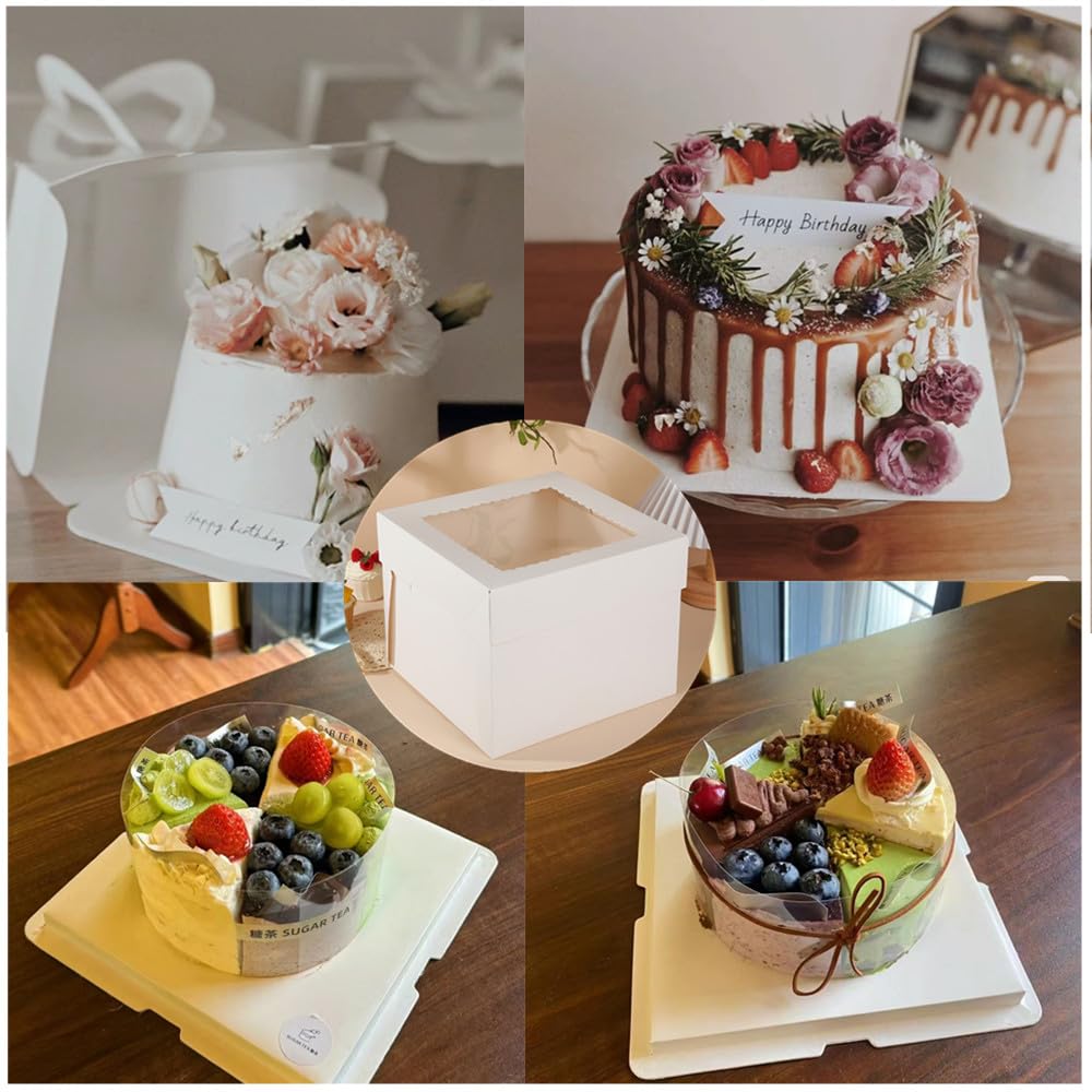 Bakery Boxes Cake Boxes, Bakery Cake Box With Window, Granmagazz 10 Pcs ...