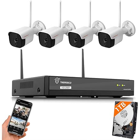 Amazon.com : TIGERSECU 1080P WiFi NVR Security Camera System with Two ...