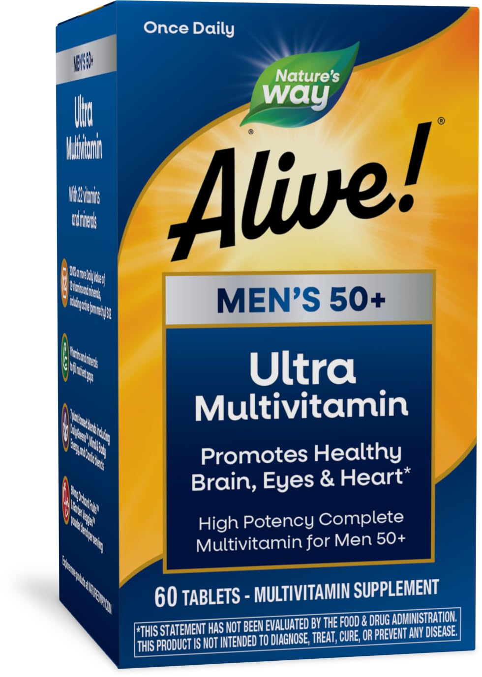 Amazon.com: Nature's Way Alive! Men’s 50+ Daily Ultra Multivitamin ...