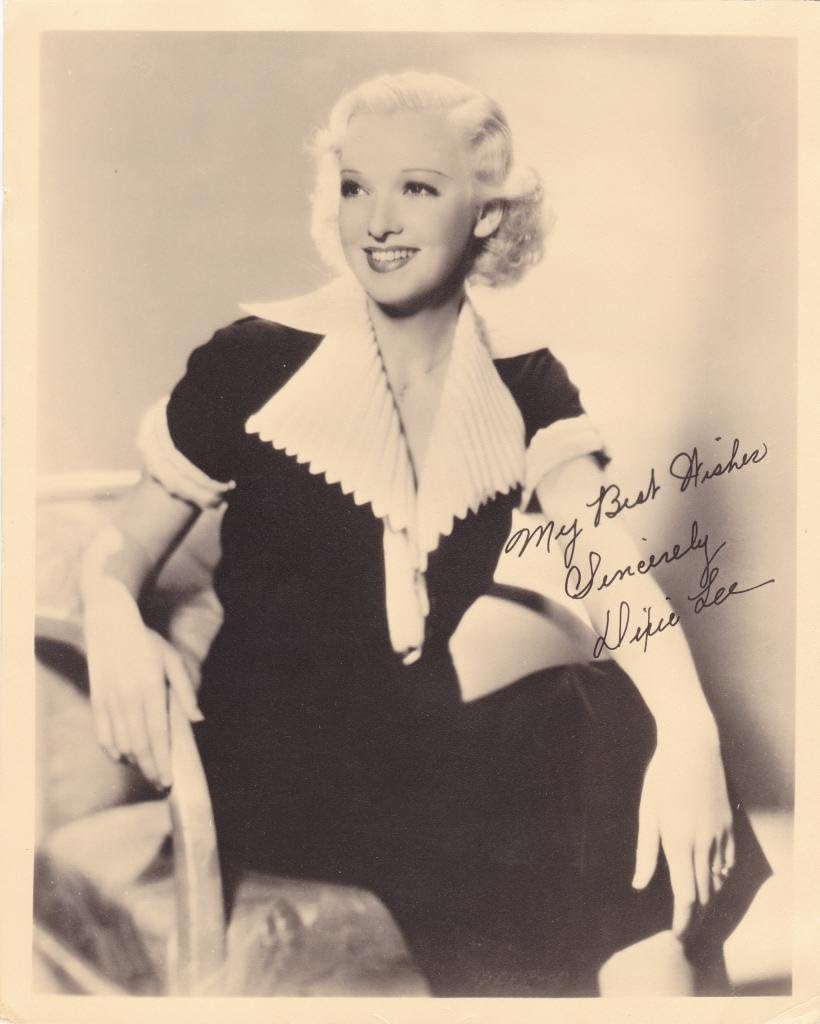 Dixie Lee Vintage 1930s Photo With Printed Autograph at Amazon's ...