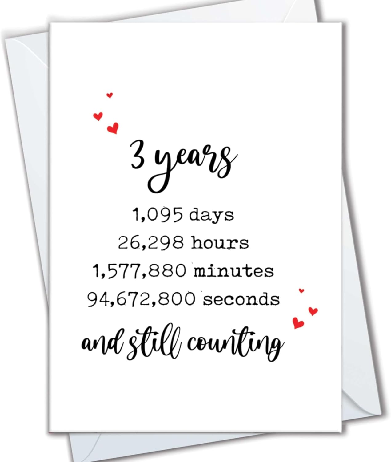 Amazon.com : 3 Year Anniversary Card for Husband Wife, 3rd Anniversary ...