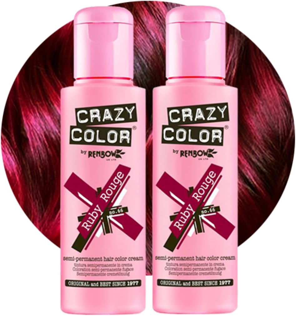 Crazy Color Vibrant Ruby Rouge Semi-Permanent Duo Hair Dye. Highly ...