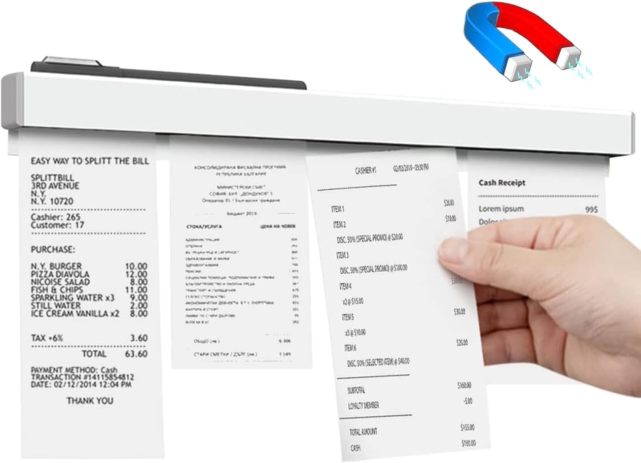 Amazon.com : A.B Crew Magnetic Slide Check Rack with Pen Slot Aluminum ...