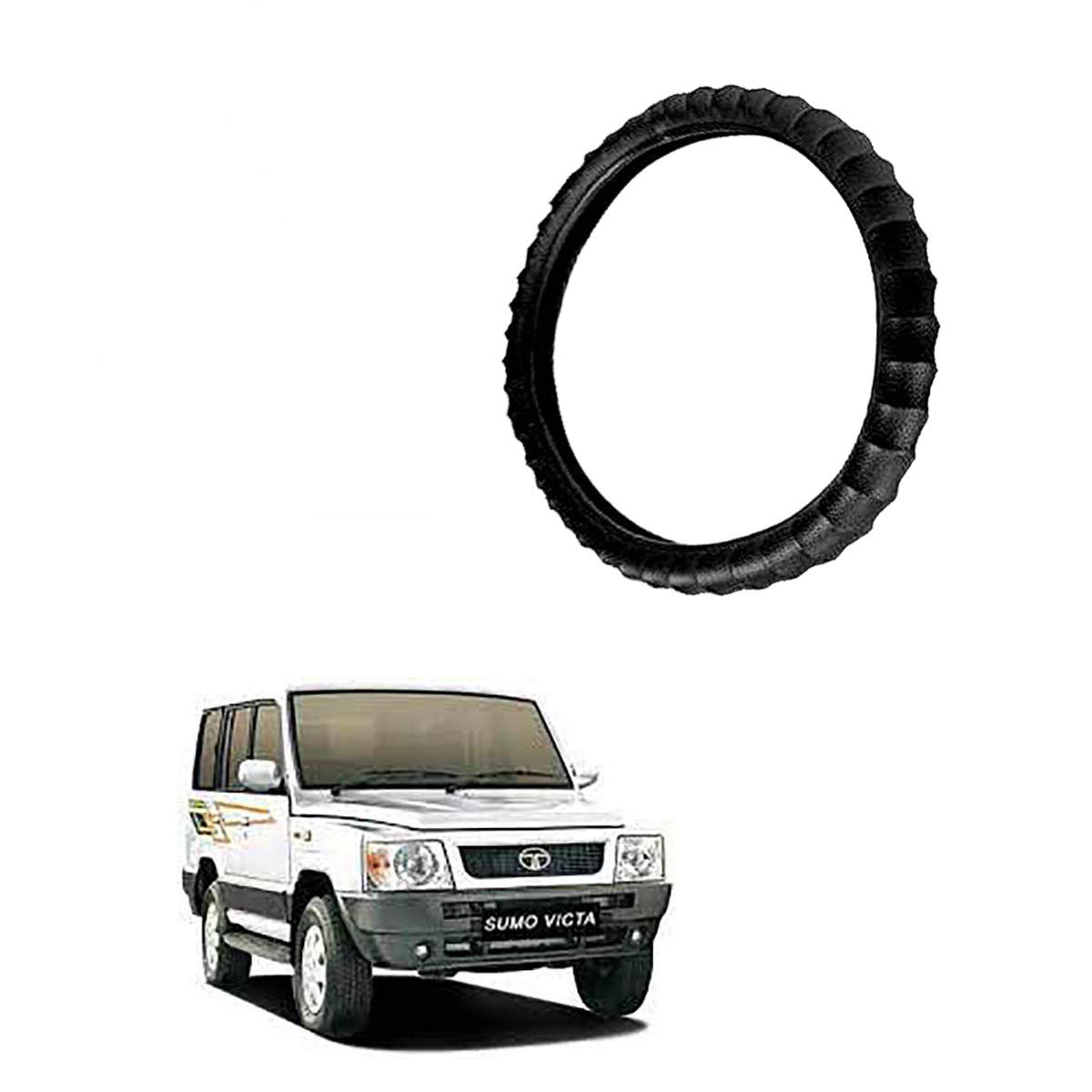 Kandid Black Leatherette Car Steering Wheel Cover for Tata Victa ...