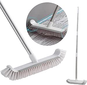 Amazon.com: 2 in 1 Floor Scrub Brush with Curved Brush Head Soft ...