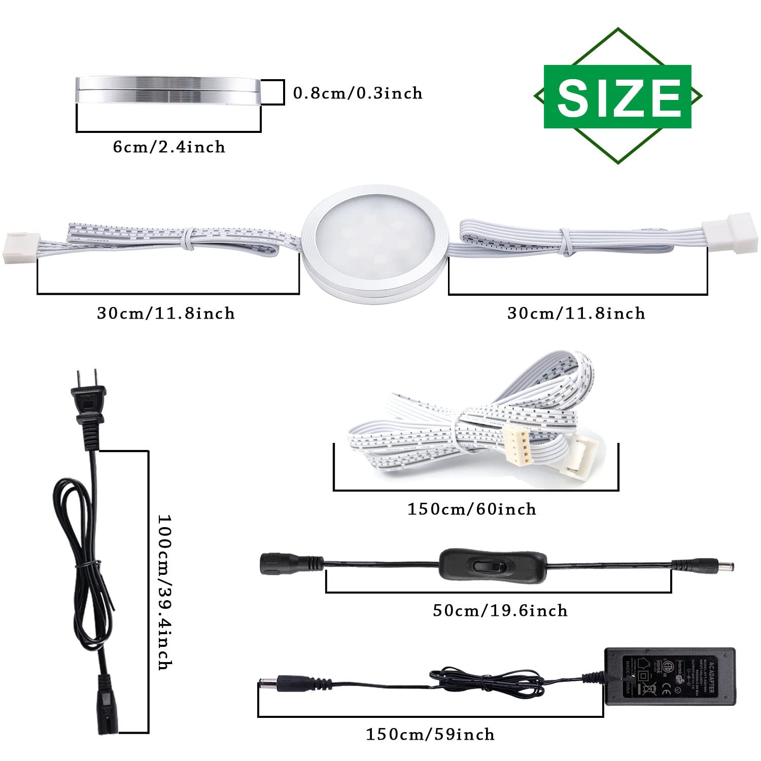 Snapklik.com : AIBOO 24V Under Counter Led Lights, RGB+Warm White Under ...