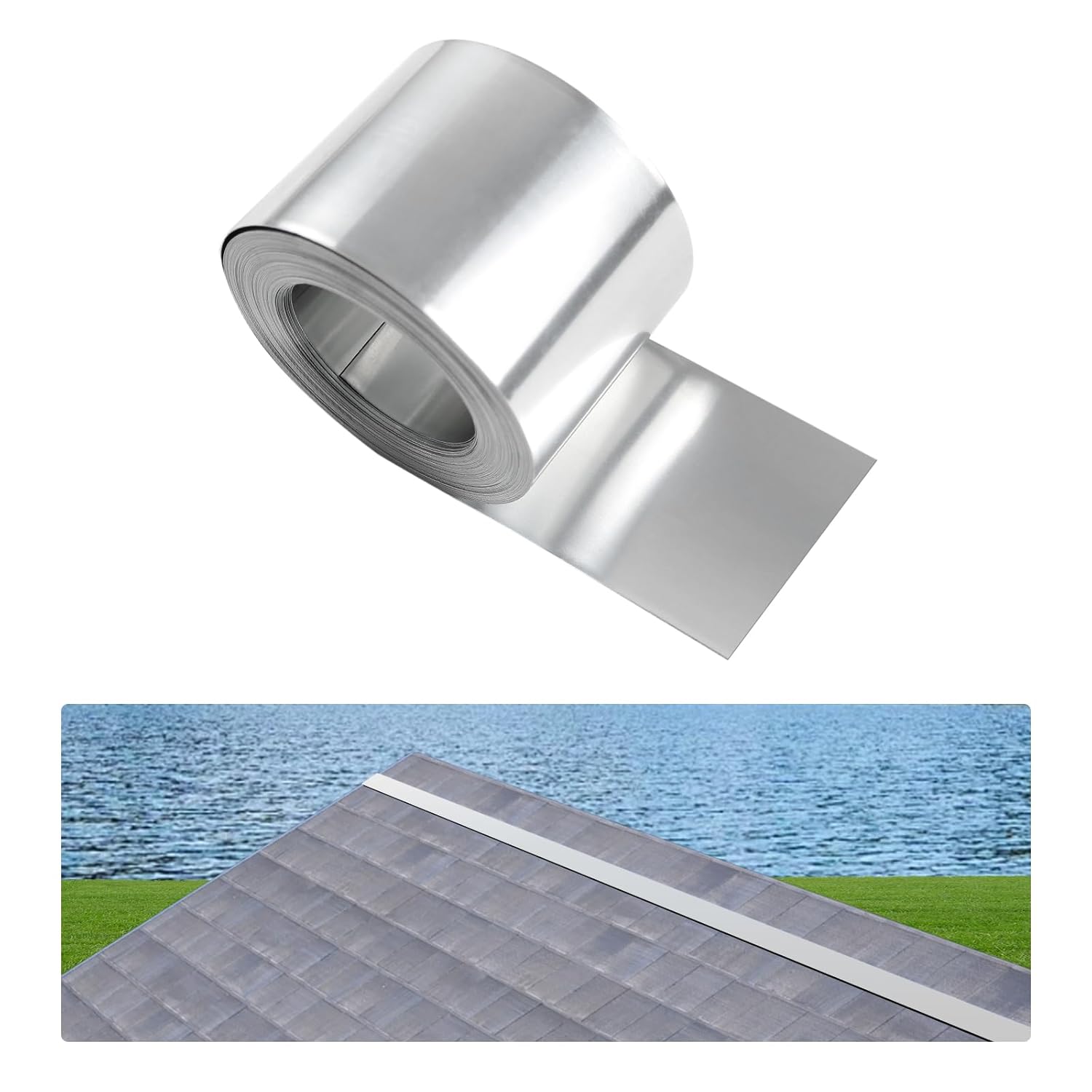 Muzata 99.8% Pure Zinc Strip for Roof and Garden Moss 55 FT x 2.5 ...