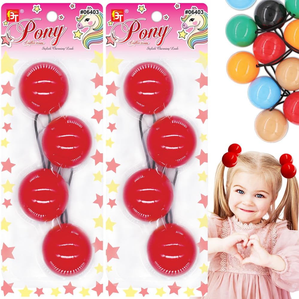 Amazon.com : 4 Pcs 42mm Large Ball Hair Ties Ponytail Holders Twinbead ...